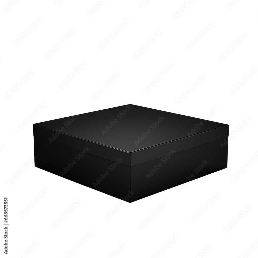 Black box parcel mockup isolated on transparent background,transparency ...