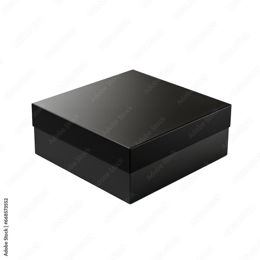 Black box parcel mockup isolated on transparent background,transparency ...