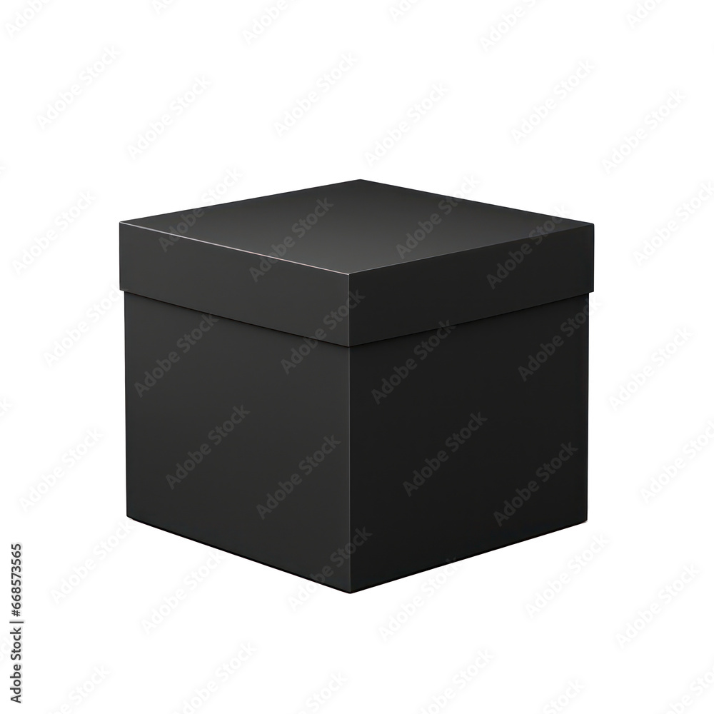 Black box parcel mockup isolated on transparent background,transparency ...