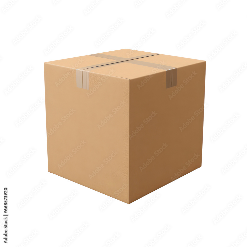 Box parcel mockup isolated on transparent background,transparency Stock ...