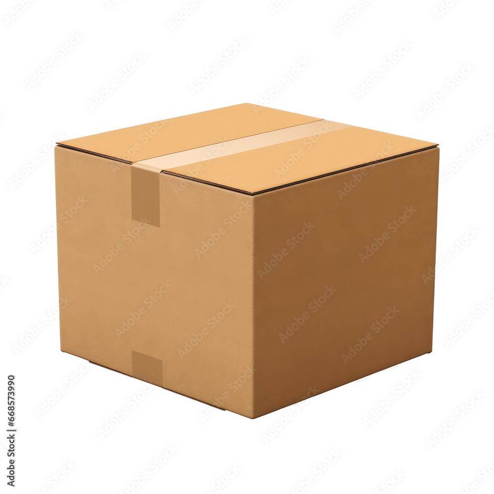 Box parcel mockup isolated on transparent background,transparency Stock ...