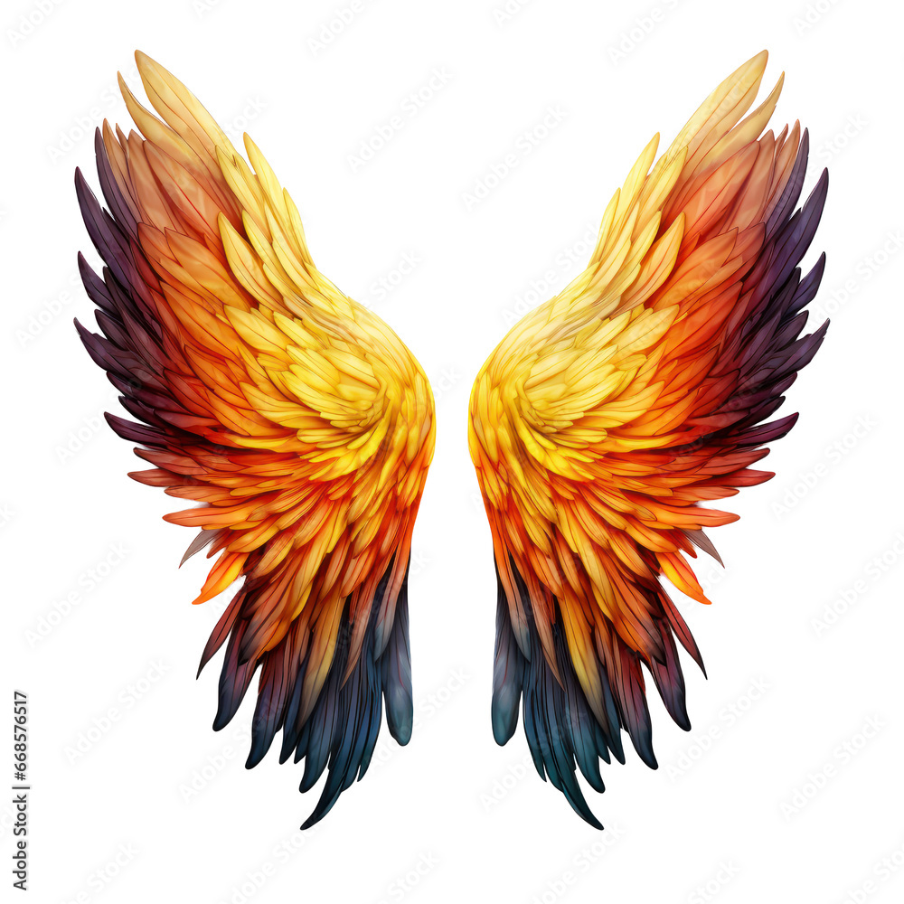 Red angel wings isolated on transparent background,transparency Stock ...