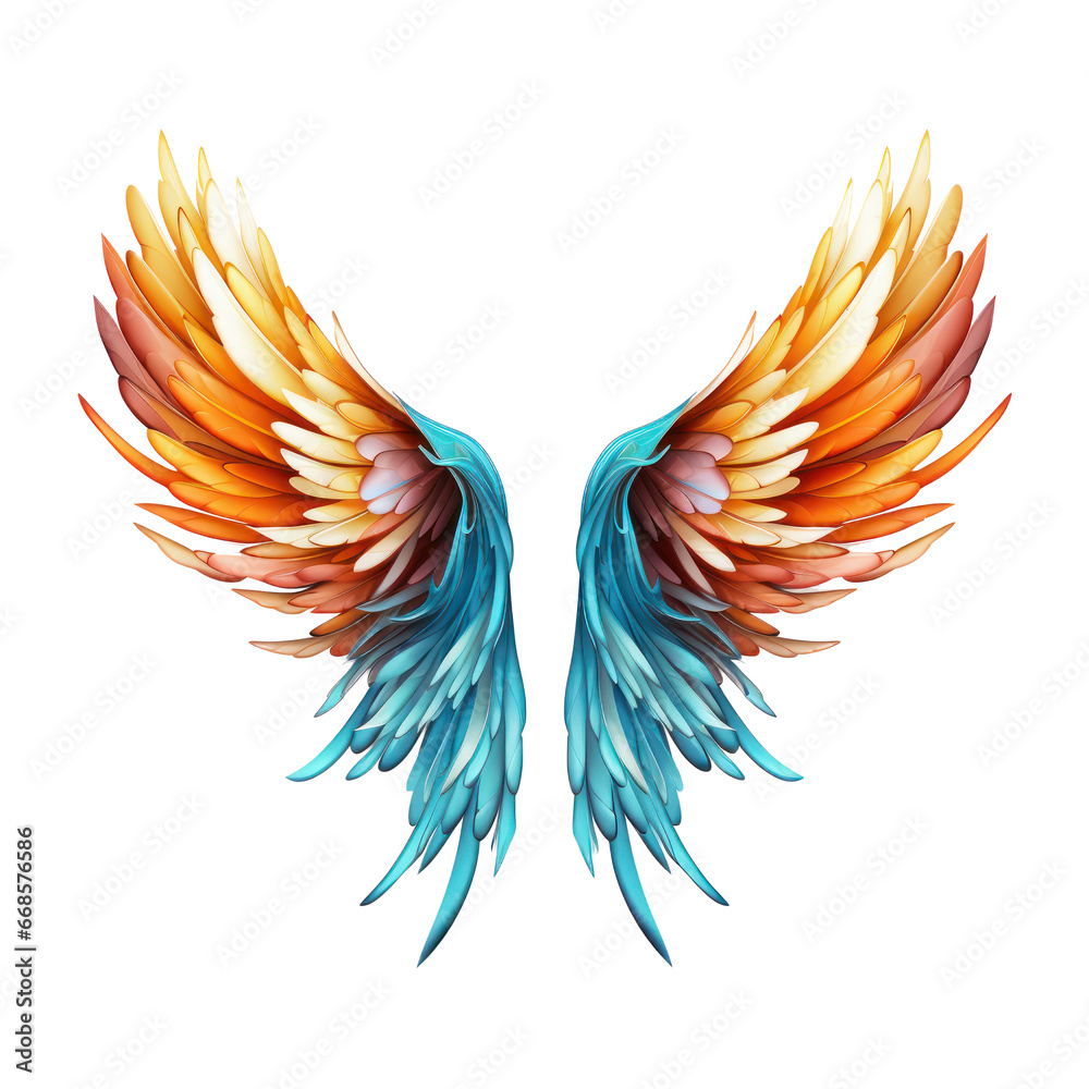 Fantasy angel wings isolated on transparent background,transparency ...
