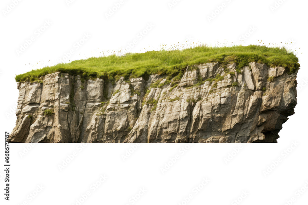 cliff with grass, isolated on transparent background, png file Stock ...