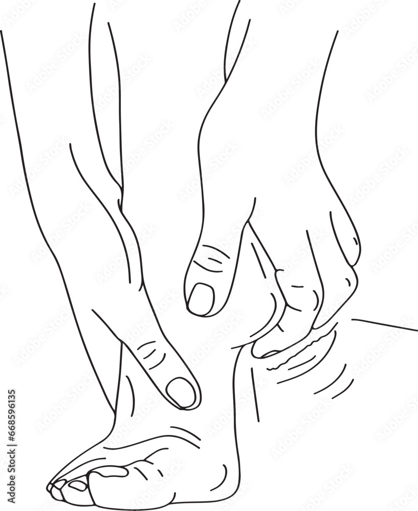 Foot Pain Troubles: Vector Illustration of Woman Experiencing Ankle ...