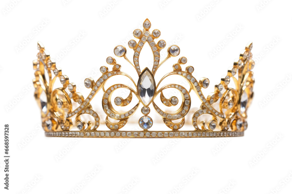 Regal Gold Crown Isolated On Transparent Background. Stock Photo ...