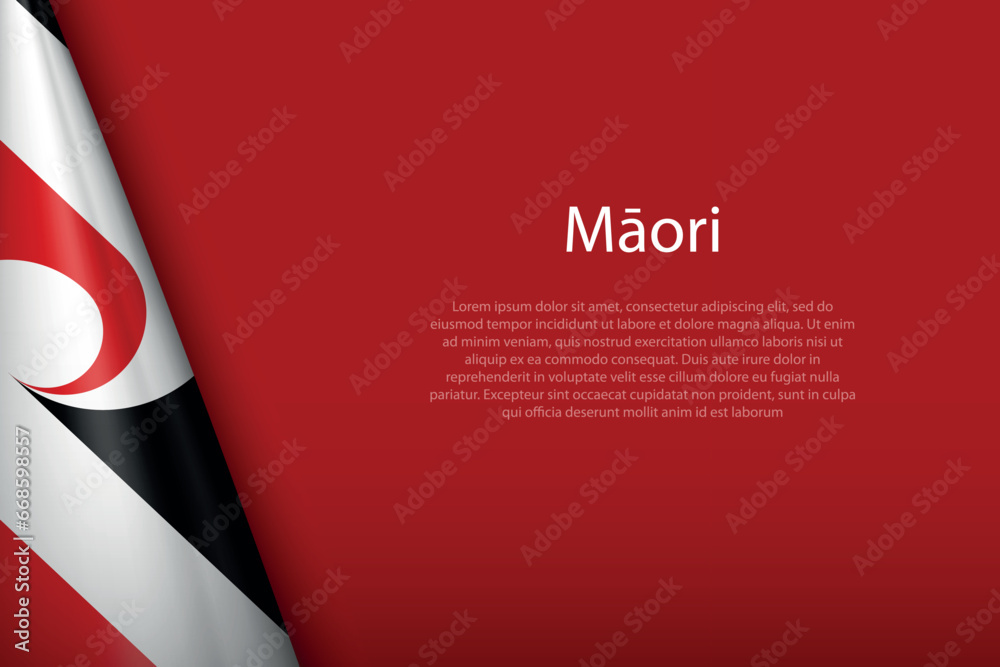 flag of Maori, Ethnic group, isolated on background with copyspace ...