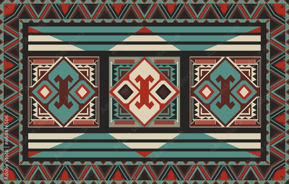 Traditional carpet, indigenous people, symbol of S-shape, belief of ...