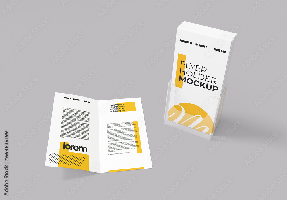 Flyer Holder and Open Diptych Stock Template | Adobe Stock