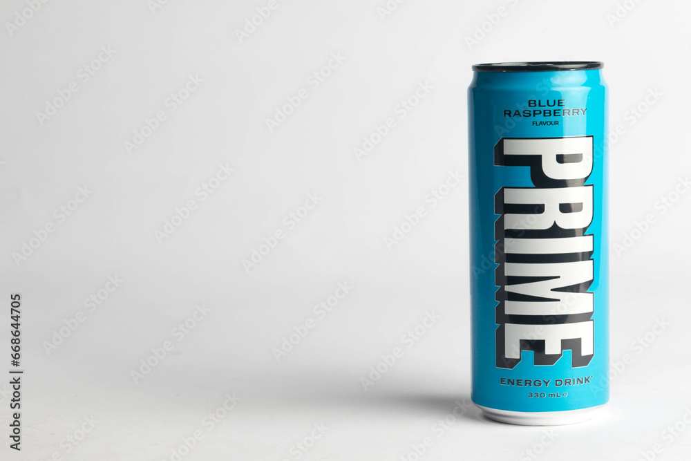 London, United Kingdom, 18th October 2023:- A Can of Blue Raspberry ...