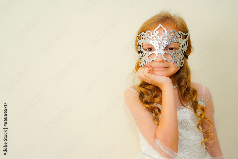 The Snow Queen. Child in the form of a snow queen. Little cute girl in ...