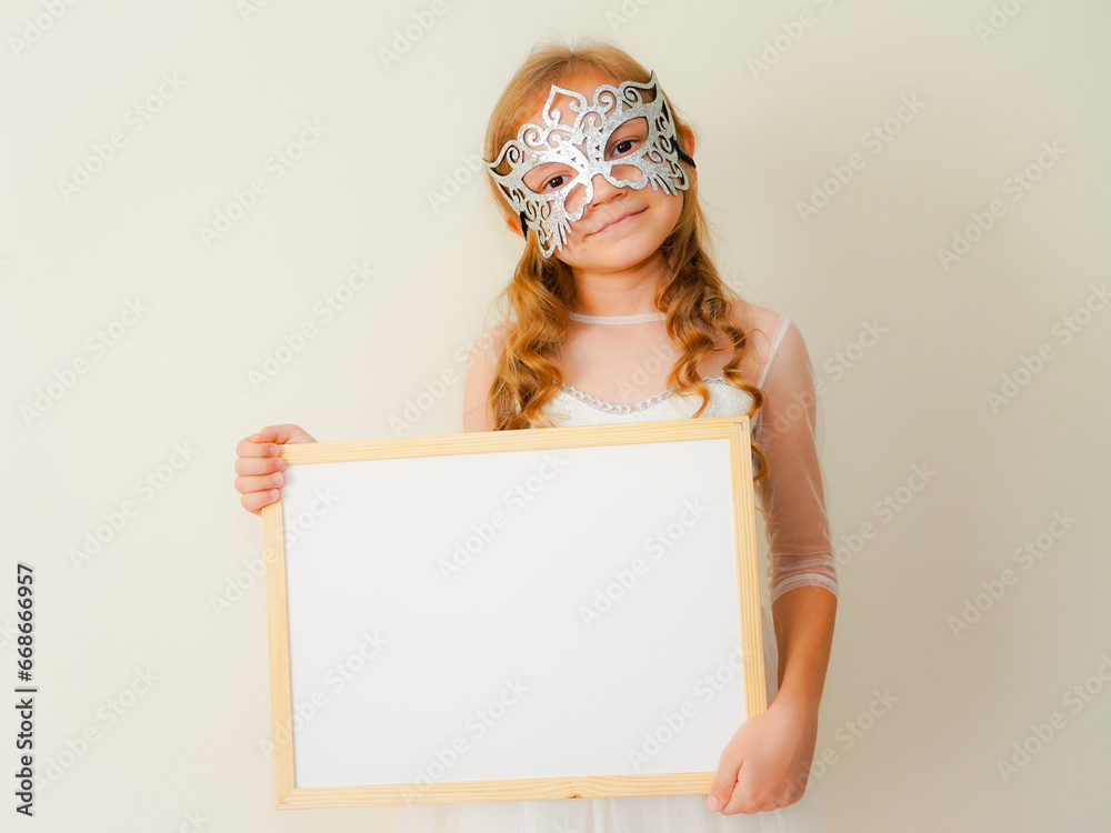 The Snow Queen. Child in the form of a snow queen. Little cute girl in ...