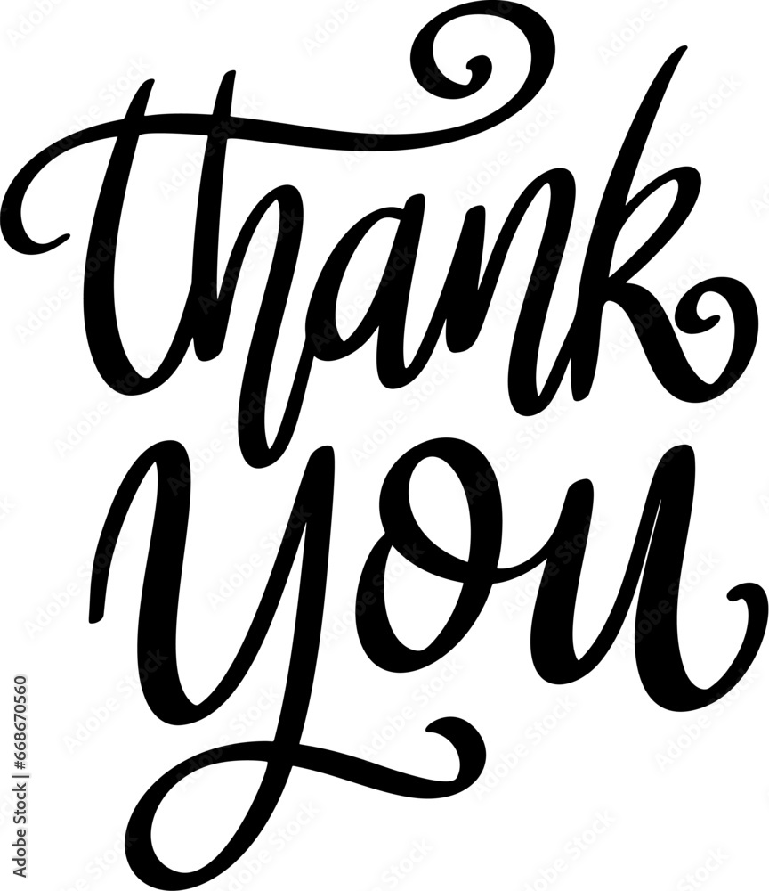 Poster Thank you, hand lettering phrase, poster design, calligraphy ...
