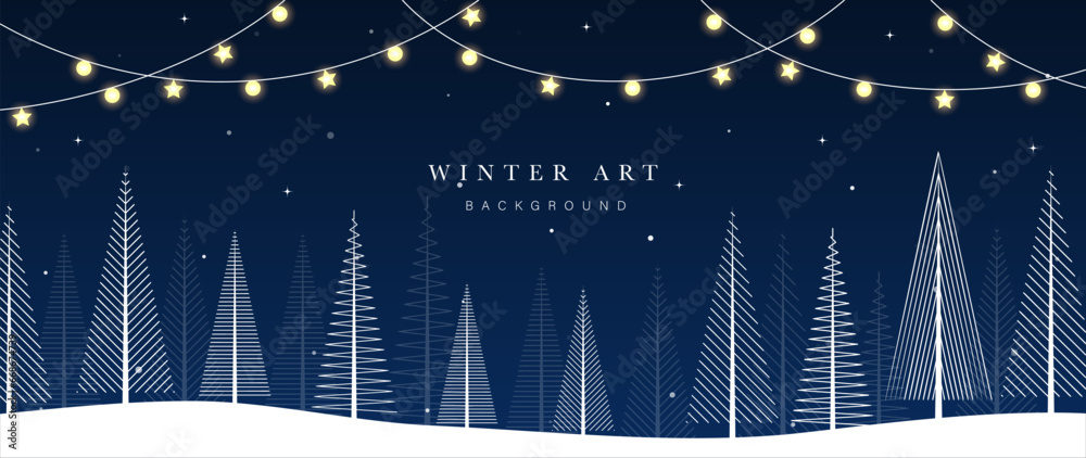 Winter festival seasonal background vector illustration. Christmas ...