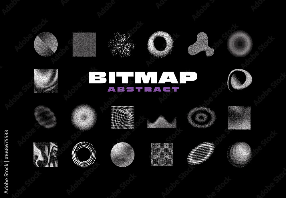 Abstract Dithering Bitmap Shapes Stock Template | Adobe Stock