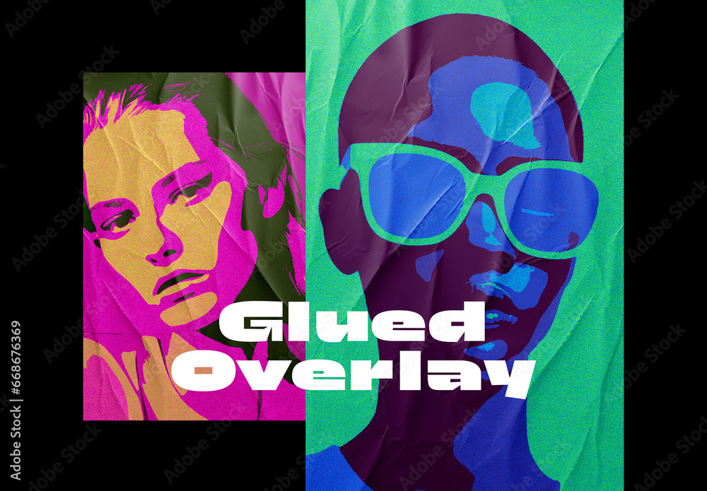 Pop Art Glued Overlay With Generative AI Stock Template | Adobe Stock