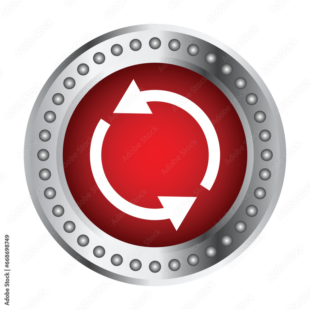 Refresh Button, Refreshing Badge, Restart Button, Reboot Sign ...