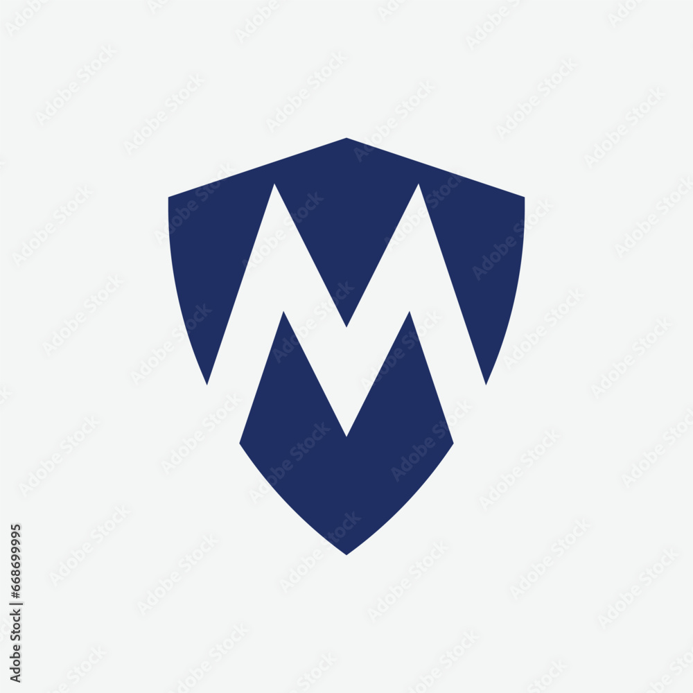 strong and unique letter M shield security protection armor logo design Stock Vector | Adobe Stock