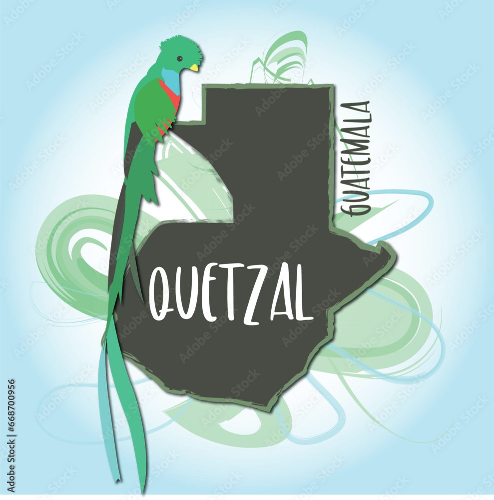 Quetzal national bird of Guatemala Stock Vector | Adobe Stock
