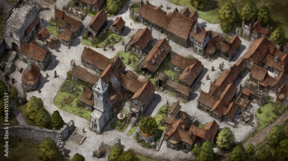 DnD Map "Village of the Beasts" Stock Illustration | Adobe Stock