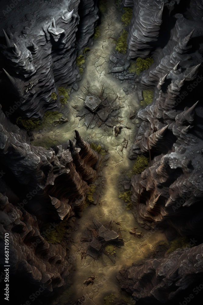 DnD Map Cave Quicksands' Top-Down Perspective Stock Illustration ...