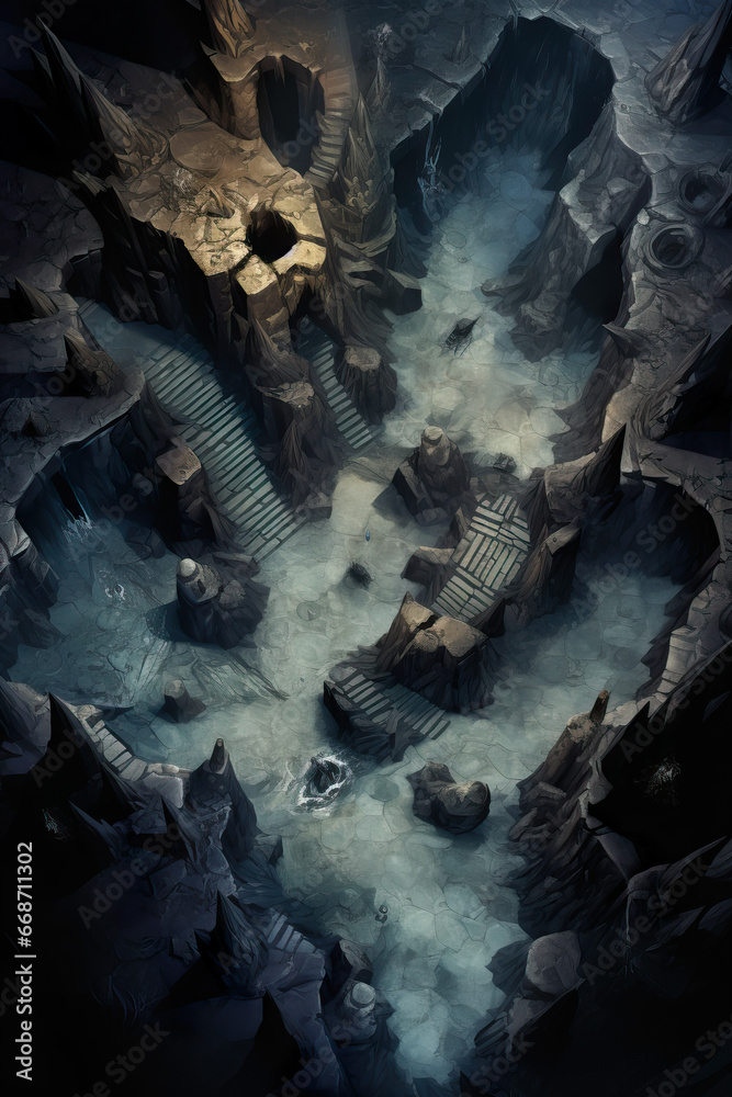 DnD Map Top View of Shadow Beast's Cavern ilustración de Stock | Adobe ...