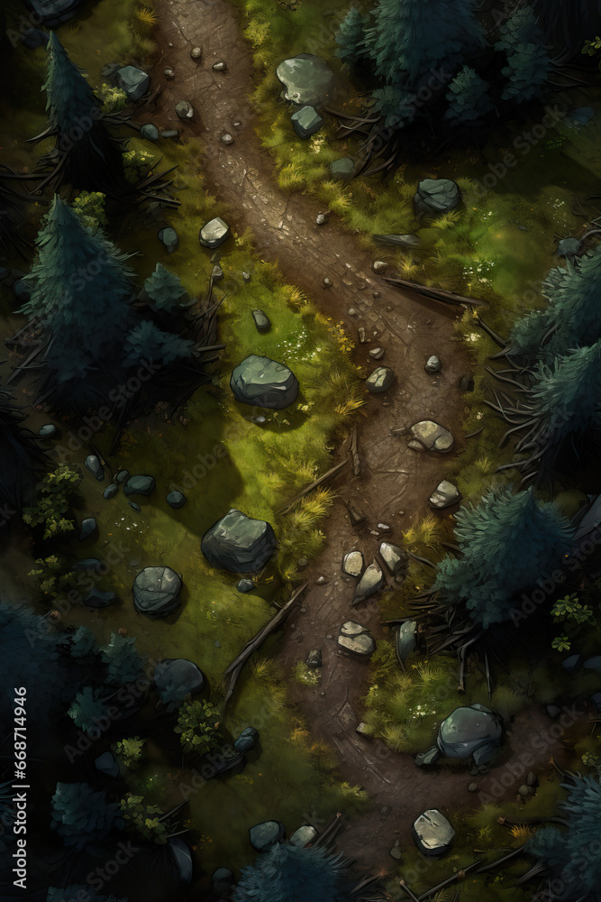 DnD Map Petrified Pine Park fromdungeons and dragons, battlemap, card ...