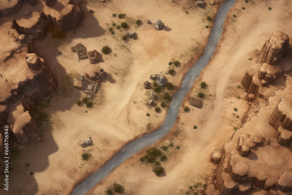 DnD Map Road through the Mirage Desert Stock Illustration | Adobe Stock