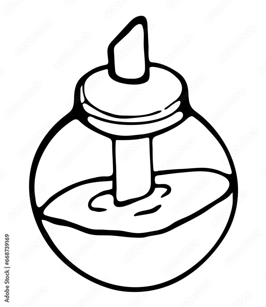 Sugar bowl. Line art hand drawn illustration. Black vector sketch ...