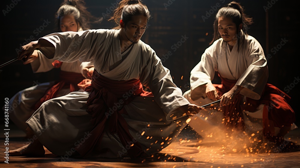 Asian warrior with a katana. Portrait of male samurai. Concept ...