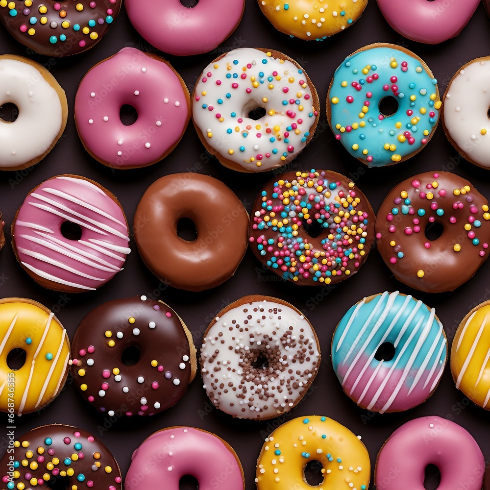 Photo of various assorted colorful donut isolated on a transparent ...