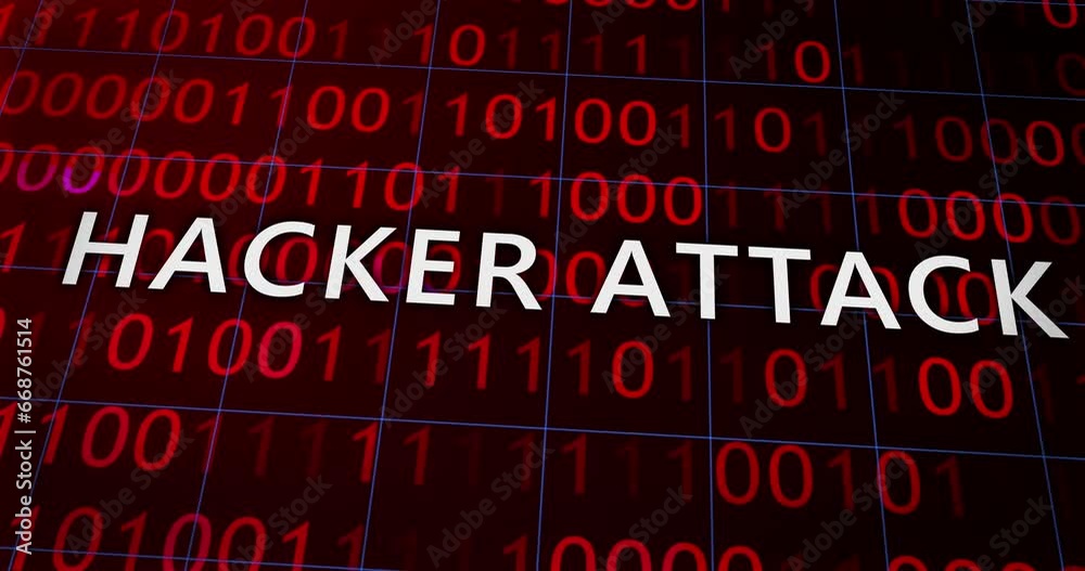 Hacker attack system hacked computer glitch virus inter system hacking concept animation in 4K ...