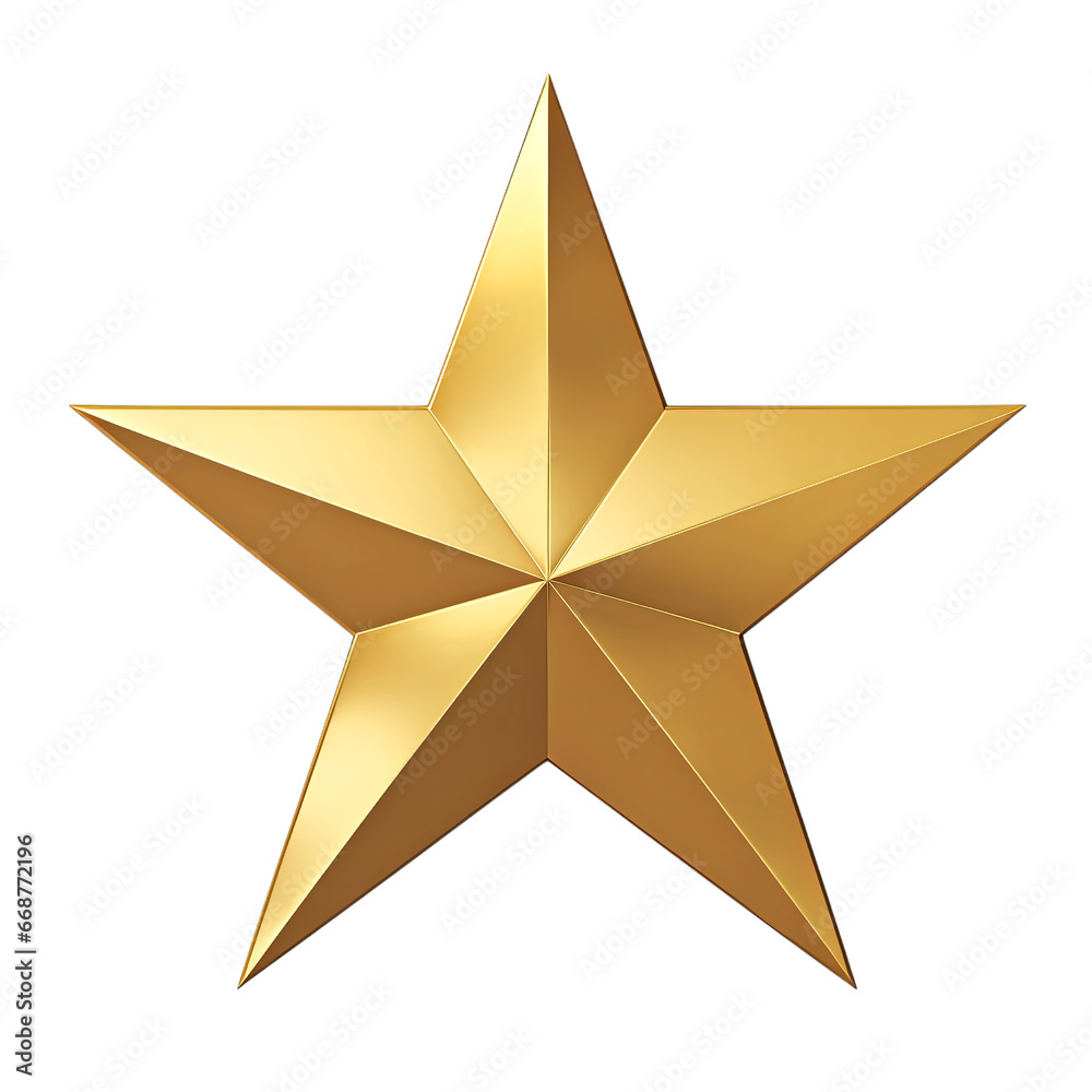 Shiny golden Christmas star shape, template, clipart isolated on ...