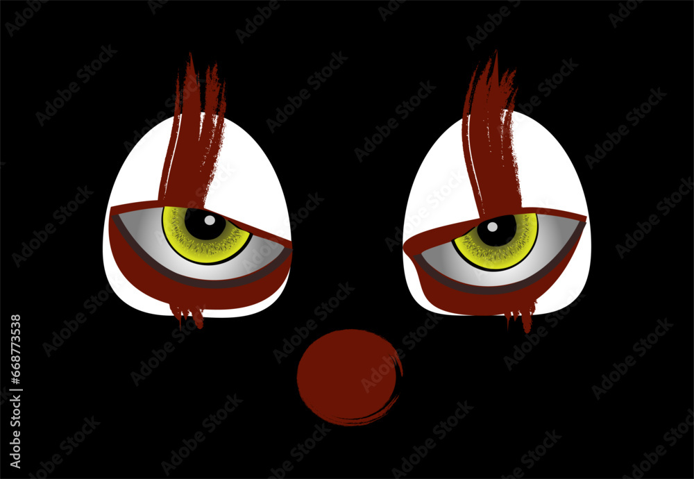 Clown eyes carton horror background vector illustration. Stock Vector ...