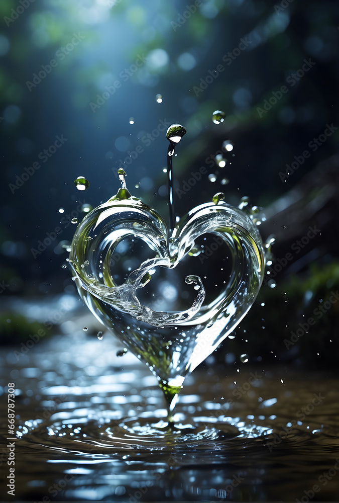 Heart-Shaped Water Drop, a Symbol of Love for Both Nature and Another ...