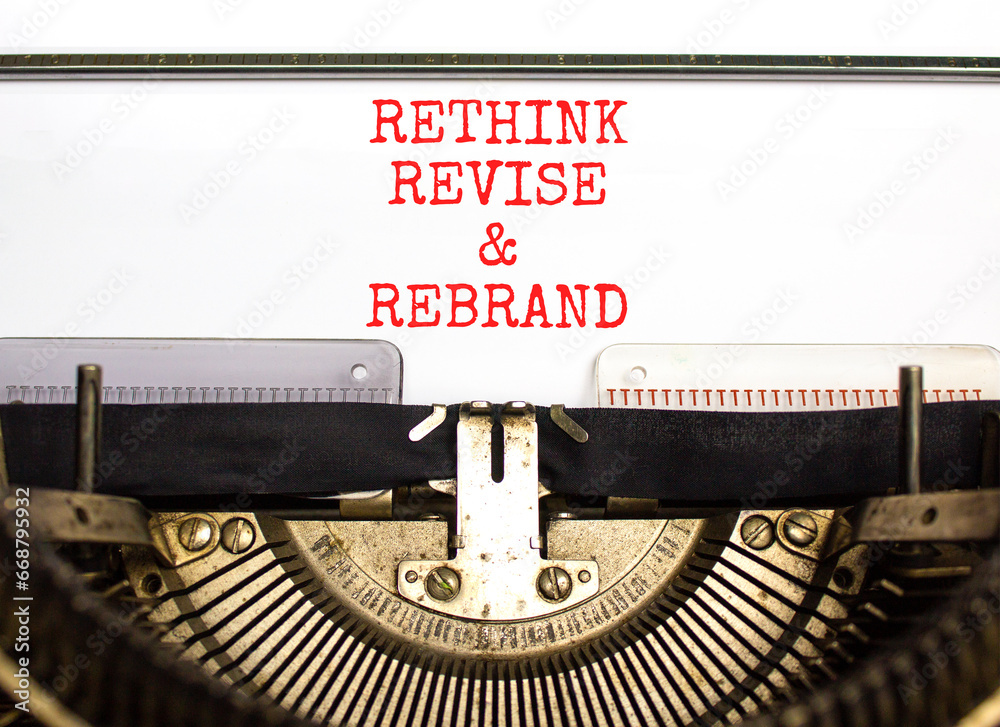 Rethink revise rebrand symbol. Concept word Rethink Revise and Rebrand ...