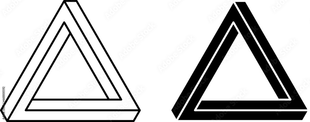Penrose triangle vector icons. Outline logo Stock Vector | Adobe Stock