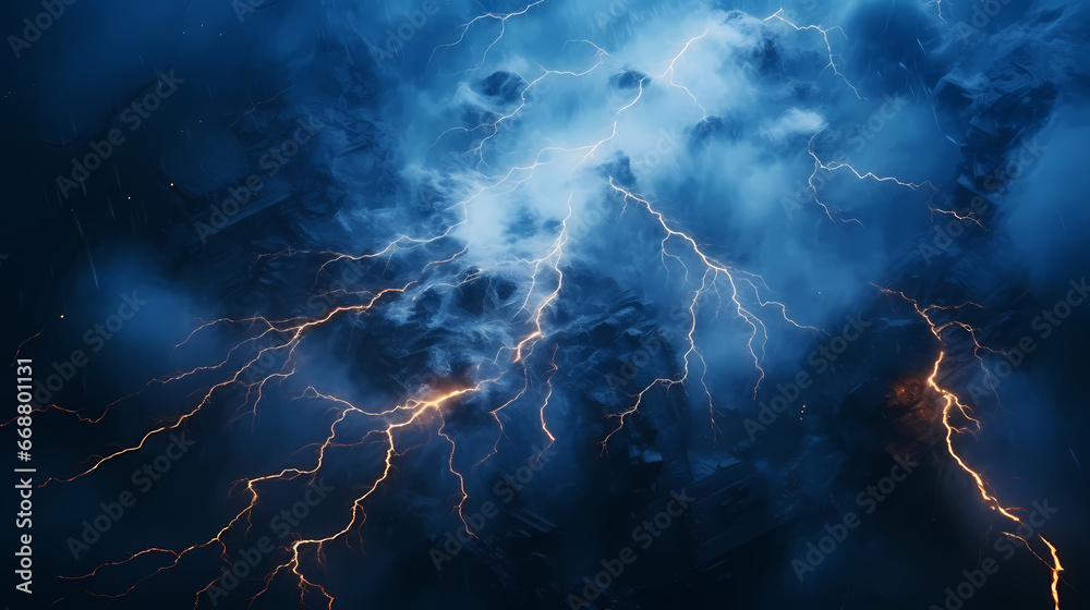 Thunderstorm lightning PPT background poster wallpaper web page Stock ...