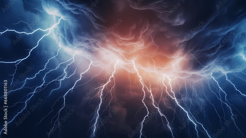 Thunderstorm lightning PPT background poster wallpaper web page Stock ...