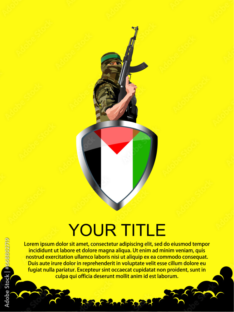 Vector illustration of the Israel-Hamas War. Conflict between Israel ...