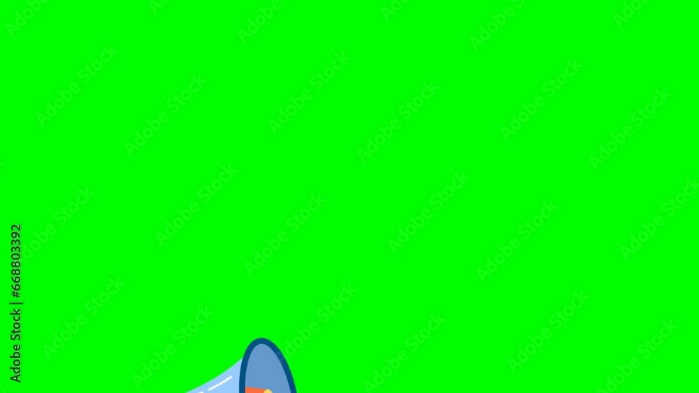 Speaker icon. 2D flat megaphone. Loudspeaker with lightning. Animation ...