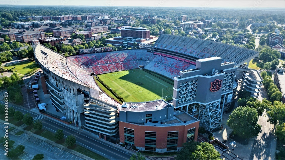 Bustling football stadium on a beautiful day: Auburn University ...