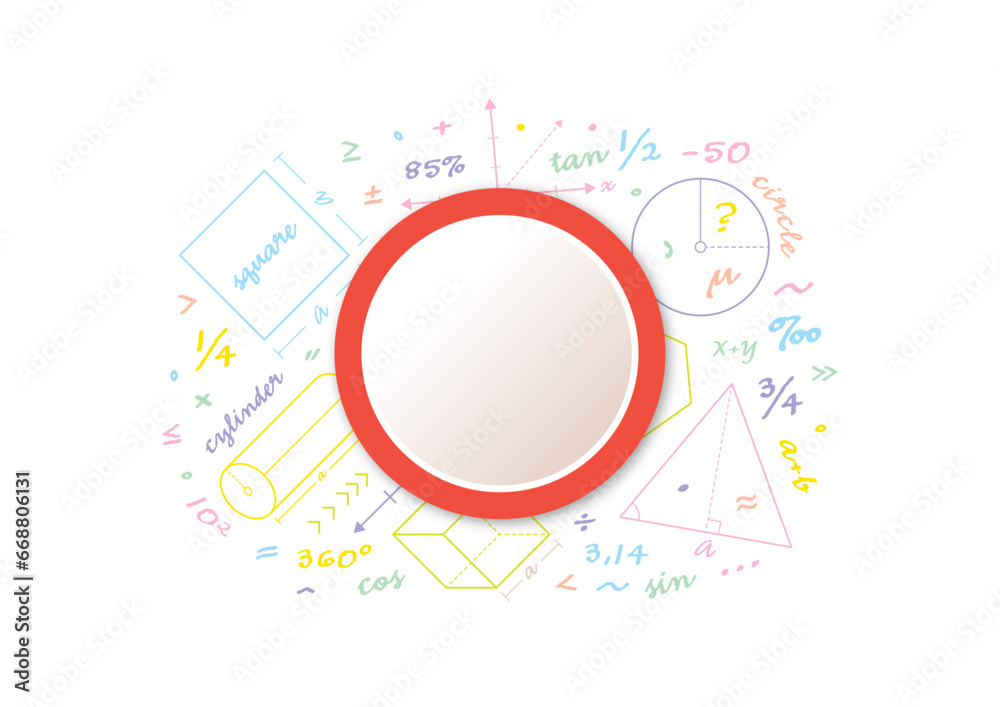 math symbols around the circle. math concept. math concept for business ...