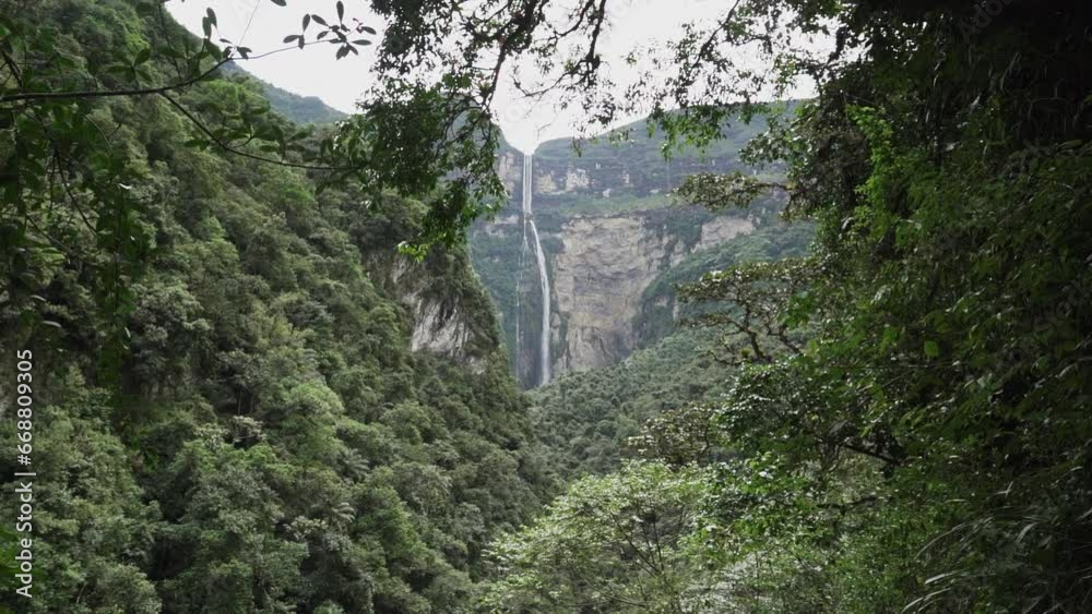 Gocta Cataracts, Catarata del Gocta, are perennial waterfalls with two ...
