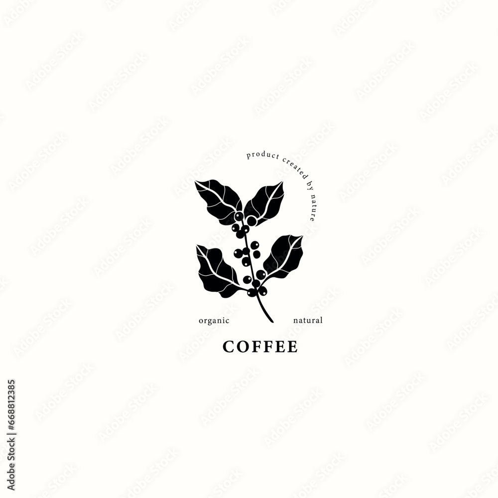 Flat vector coffee plant drawing Stock Vector | Adobe Stock