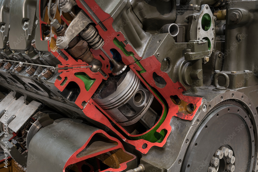 Poster Cut out model of an old diesel engine. – Wall Art | UkPosters