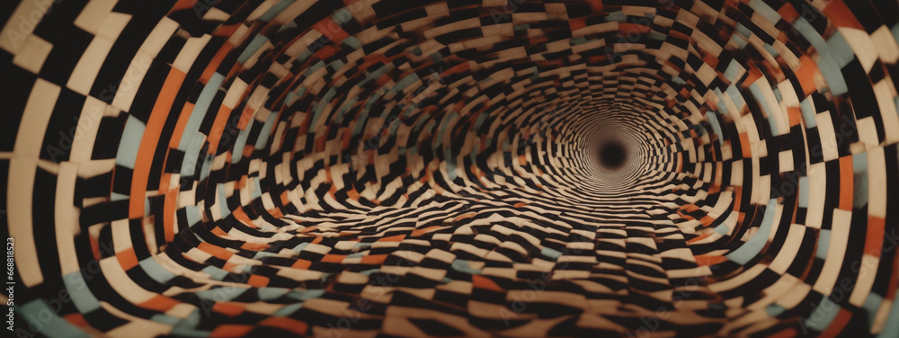 An optical illusion piece that plays with perception and features op ...