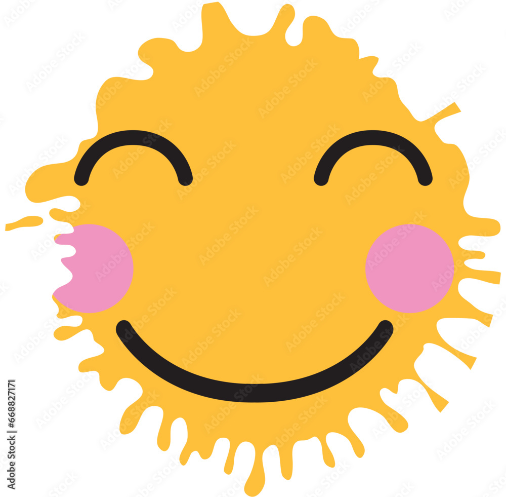 puffy face emoji in ink drop shape Stock Vector | Adobe Stock