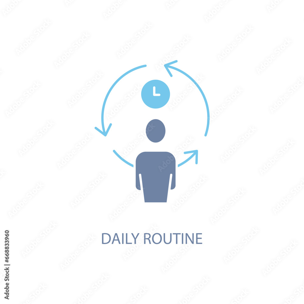 daily routine concept line icon. Simple element illustration. daily routine concept outline ...