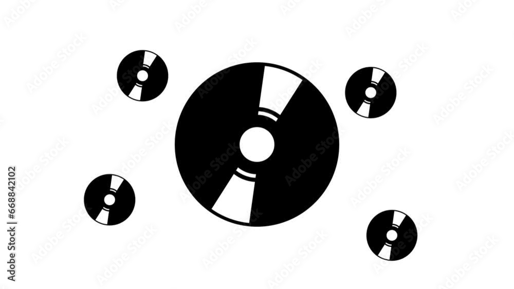 Zoom in and out animation the cd symbol. Large black symbol in the ...